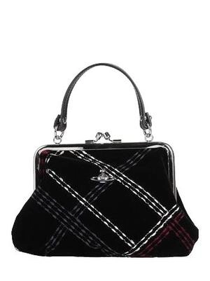 VIVIENNE WESTWOOD Granny Frame Purse Handbag Textile Fibers - Black
