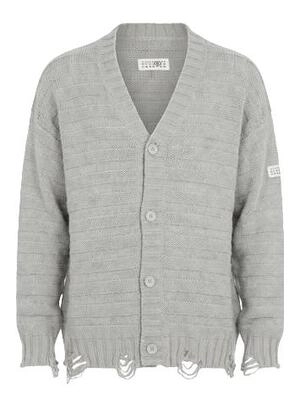MAISON MARGIELA Man Cardigan Light Grey Size M Acrylic, Virgin Wool Grey