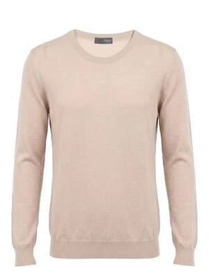DRUMOHR Man Sweater Pink Size 40 Super 140s Wool White