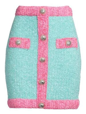 Balmain Mini Skirt Turquoise Size Cotton, Viscose, Polyamide, Polyester - Blue