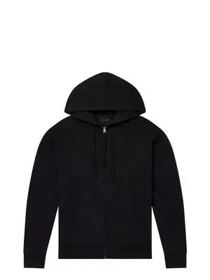 NILI LOTAN Brian Cotton-jersey Zip-up Hoodie - Black