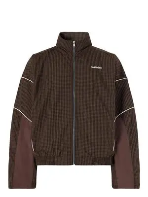 NAHMIAS Grid Checked Logo-embroidered Cotton Blouson Jacket - Brown