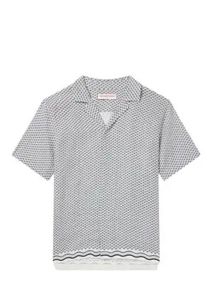 Orlebar Brown Maitan Printed Linen Shirt - Blue