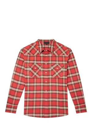 NILI LOTAN Travis Checked Cotton-flannel Shirt - Red