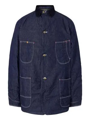 ORSLOW Corduroy-trimmed Denim Jacket - Blue