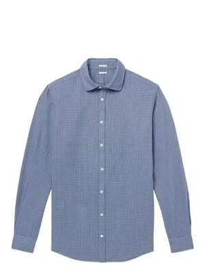 Massimo Alba Canary Checked Cotton-flannel Shirt - Blue