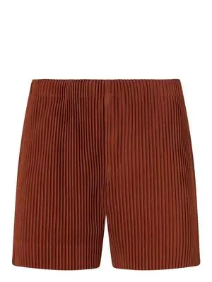 Issey Miyake Straight-leg Pleated Shorts - Brown