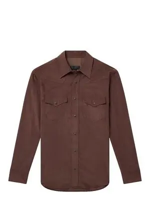NILI LOTAN Travis Cotton-corduroy Shirt - Brown