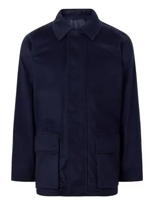 SAMAN AMEL Brushed Cashmere Coat - Blue