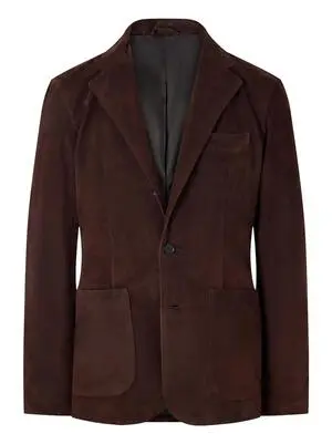 SAMAN AMEL Suede Blazer - Brown