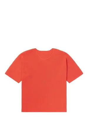 Issey Miyake Pleated Knitted T-shirt - Red