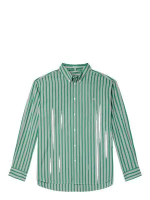 Loewe Striped Cotton-poplin Shirt - Green
