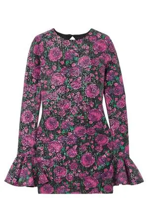 ROTATE BY BIRGER CHRISTENSEN Backless Sequined Printed Dress - Multicolor