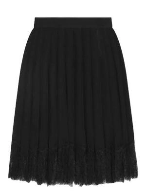 Dolce & Gabbana Pleated Lace Mini Skirt - Black