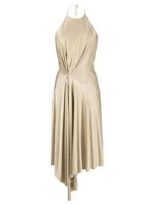 Alexandre Vauthier Halterneck Draped Dress - Nude