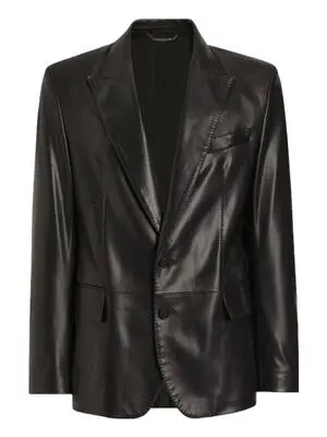 DOLCE & GABBANA Buttoned Leather Blazer