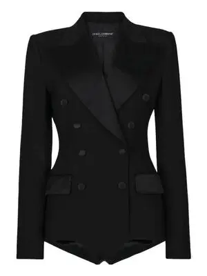 Dolce & Gabbana Double-breasted Playsuit Blazer - Black
