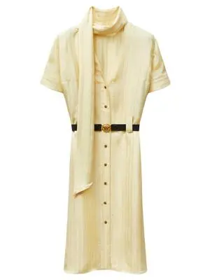 VERSACE Greca-jacquard Midi Shirt Dress