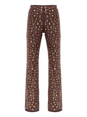 Oseree Printed Trousers - Brown