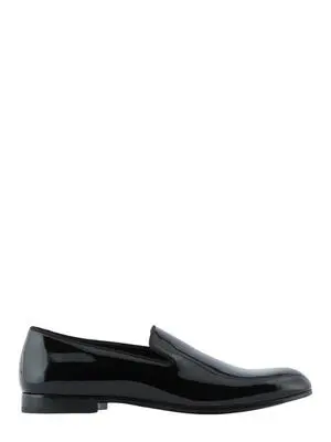 Giorgio Armani Logo Debossed Slip-on Loafers - Black