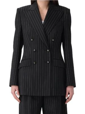 Dolce & Gabbana Striped Double-breasted Jacket - Black