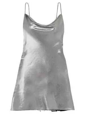 ROTATE BY BIRGER CHRISTENSEN Metallic Lamé Minidress - Gray