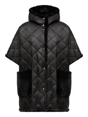 Moncler Reversible Hooded Cape - Black