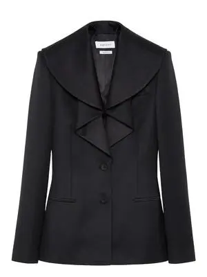 Alexander McQueen Waterfall Collar Single-breasted Jacket - Black