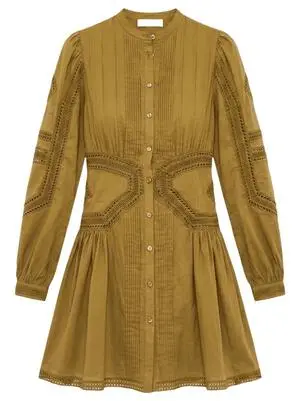 Ulla Johnson Elysia Cotton Mini Dress Brown