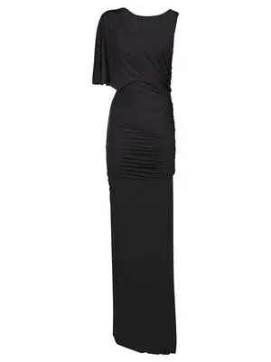 Roberto Cavalli Draped One-shoulder Dress - Black