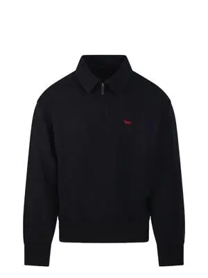Maison Kitsuné Polo-collar Sweatshirt - Black