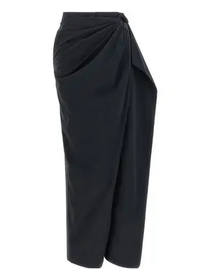 J.W.ANDERSON Jw Anderson Draped Wide-leg Pants - Navy Blue