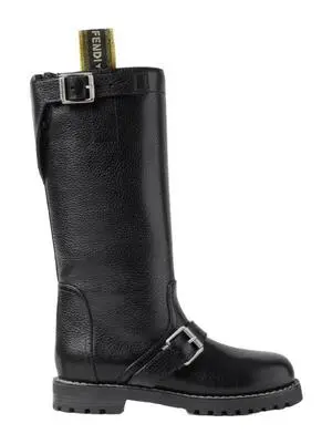 Fendi Commando Leather Boots - Black