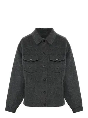 ANINE BING Boxy Button-up Jacket - Grey