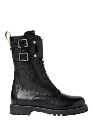 Fendi Commando Leather Boots - Black