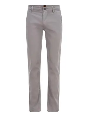 Hugo Boss Grey Slim Cotton Trousers Gray