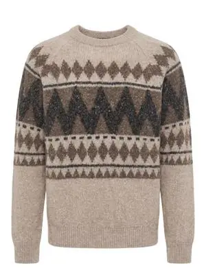 PESERICO Patterned Jacquard Crew-Neck Sweater