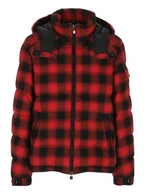 Moncler Airor Check Hooded Jacket - Red