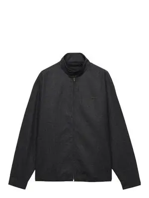 Prada Wool Shirt Bituminous Ash Free