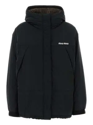 Miu Miu Pongé Down Jacket - Black