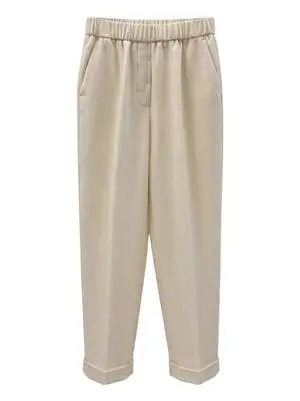 Peserico Casual Trousers With An Elastic Waistband - Beige