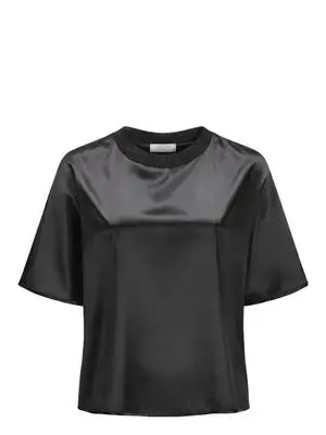 Peserico Satin Short-sleeve T-shirt - Black