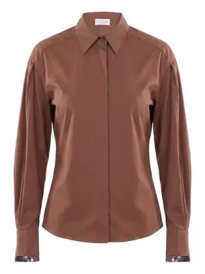 Brunello Cucinelli Form-fitting Sequin Shirt - Brown