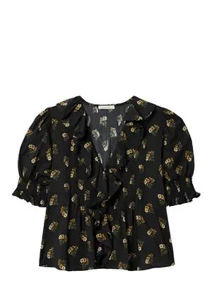 DÔEN Ruffled Top - Black