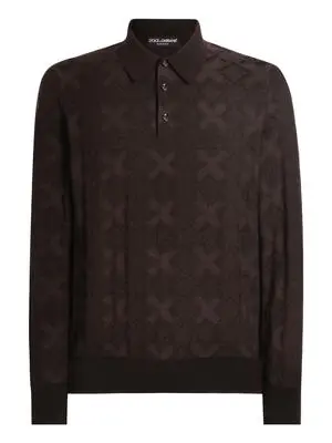 Dolce & Gabbana Geometric-pattern Polo Shirt - Brown