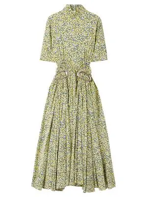 Bottega Veneta High-necked Short-sleeved Dress - Nude