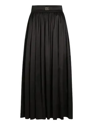 Dolce & Gabbana Pleated Midi Skirt - Black