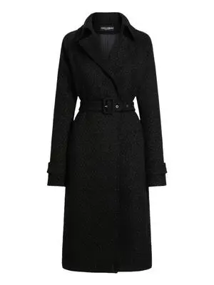 Dolce & Gabbana Tweed Trench Coat - Black