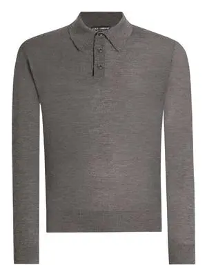 Dolce & Gabbana Long-sleeve Polo Shirt Grey