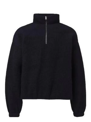 JIL SANDER Wool-blend Half-zip Sweater - Black